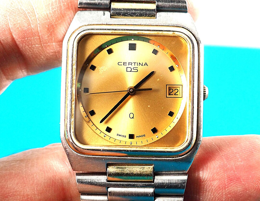 Vintage Certina DS Quartz Watch: Swiss Made Gold Plated Wristwatch - Etsy