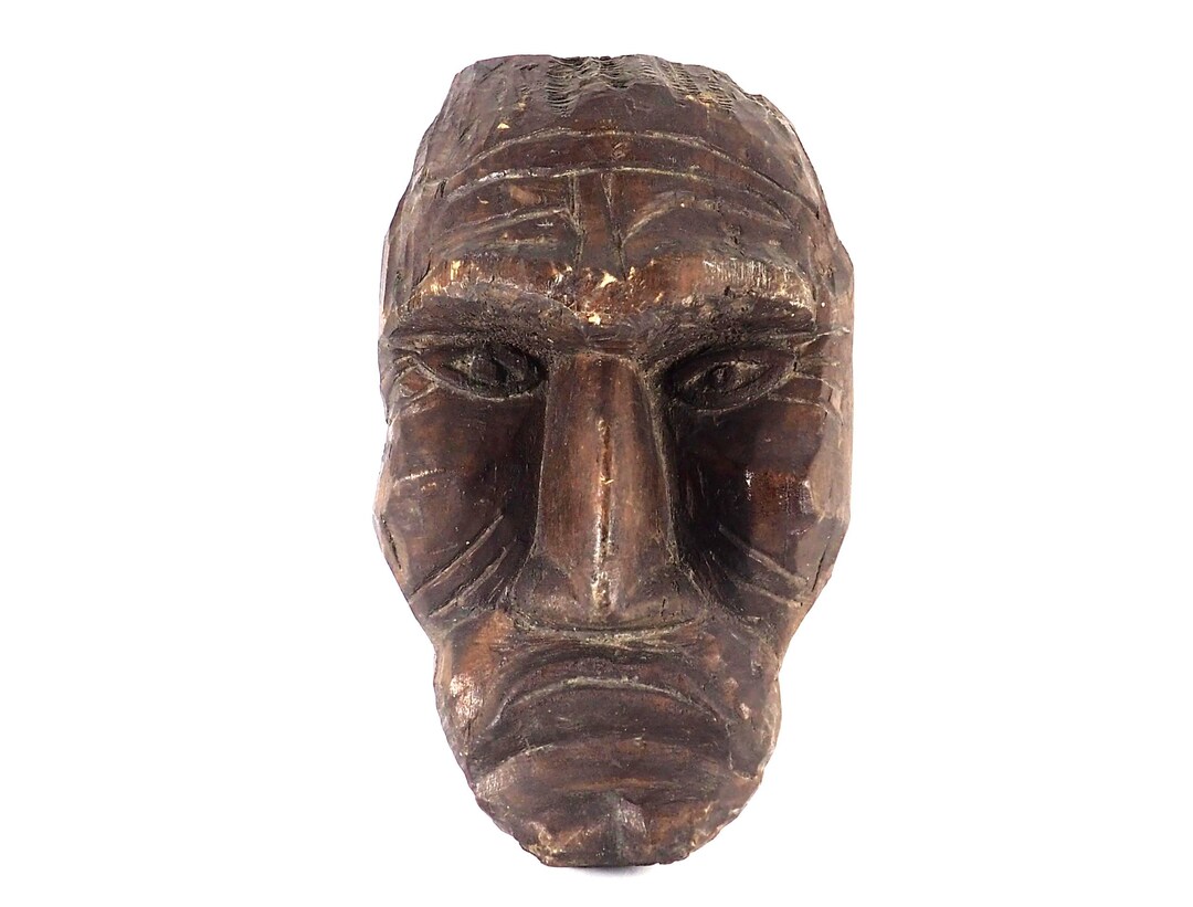Antique Wooden Mask Germany/1900 Hand Painted Ritual Mask/vintage Wood ...