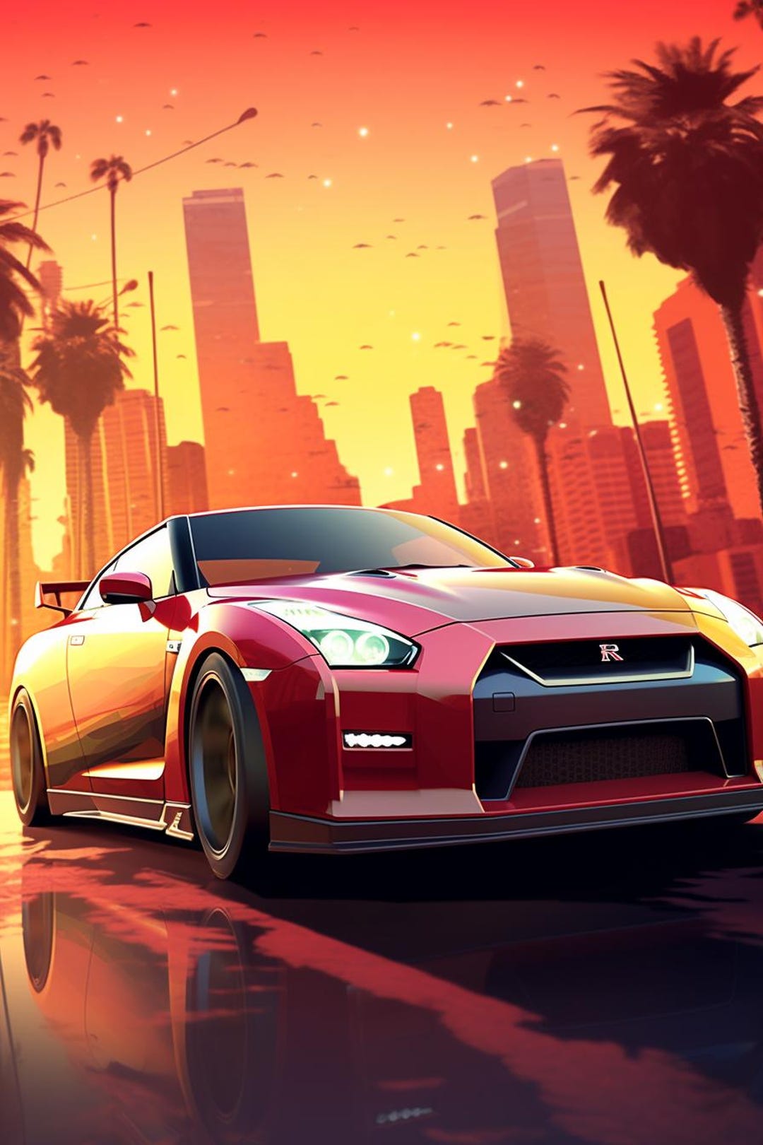 Wallpaper Nissan GTR R35 Miami - Etsy