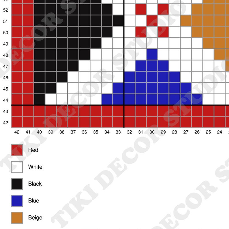 Seville Tiles Pillow Mini-c2c CROCHET PATTERN | Red Blue Mosaic Cushion ...