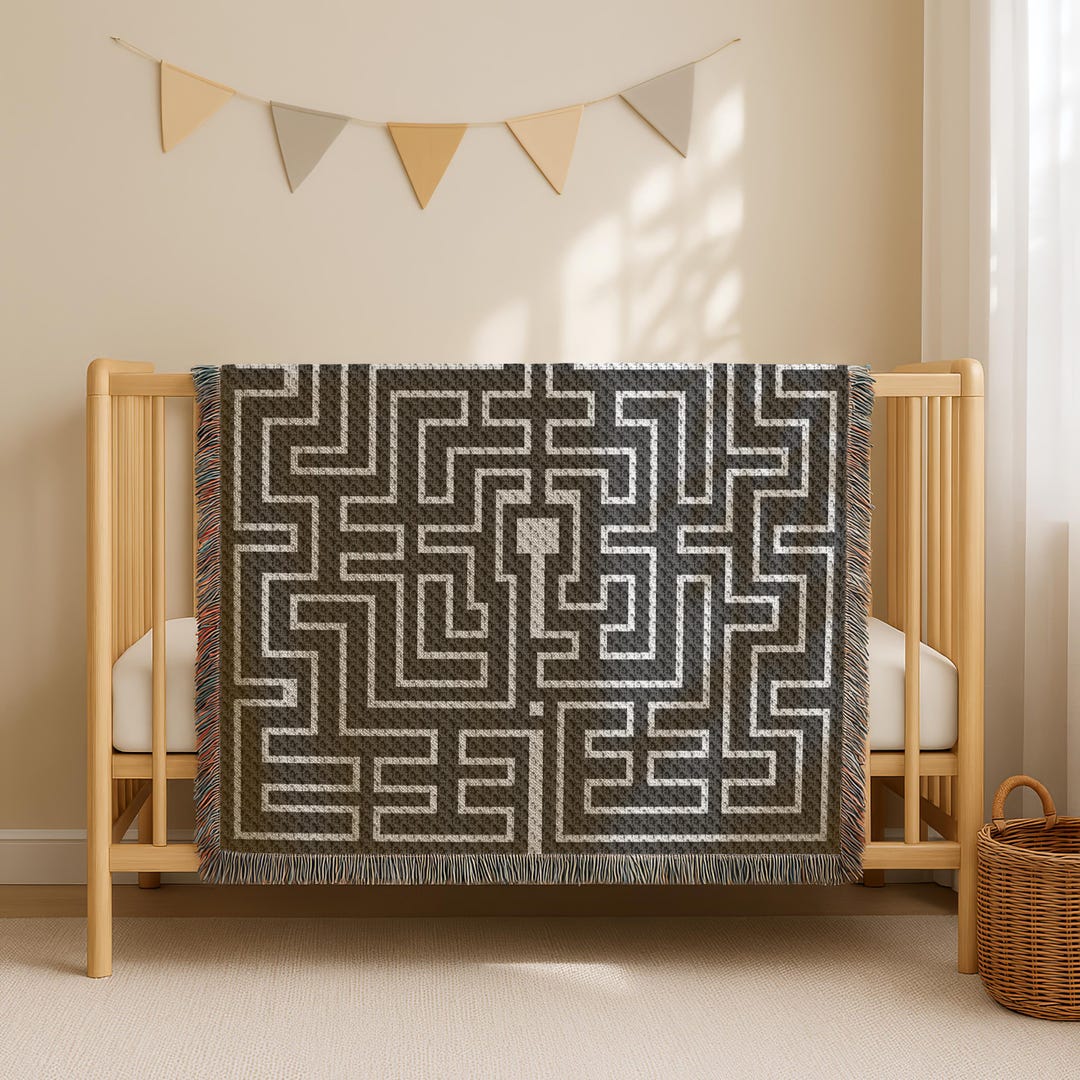 Maze Blanket C2C CROCHET PATTERN | Labyrinth Throw | 75x75 Inch Afghan ...