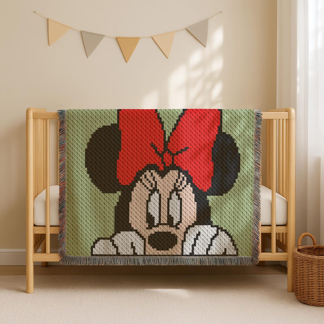 Happy Mouse Red Bow Blanket C2C CROCHET PATTERN | Toons Receiving ...