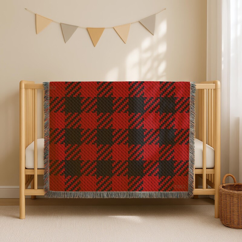 Red Plaid Sofa Throw - Etsy