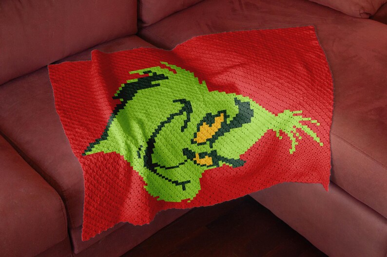 Grinch Gesicht Decke C2C HÄKELMUSTER | PDF | Weihnachtsafghanistan ...