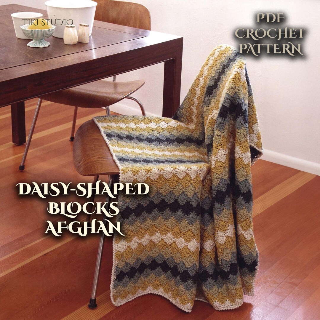 Four Green Shades Afghan Home Decor Vintage Crochet PATTERN | 45"x60 ...