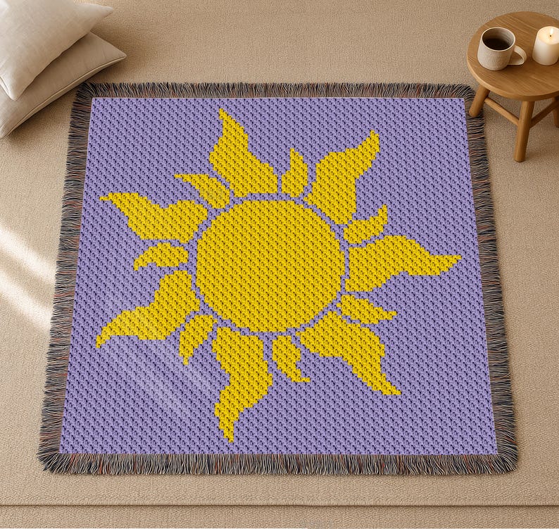CROCHET PATTERN C2C Tangled Sun Rapunzel Blanket | Newborn Fairytale ...