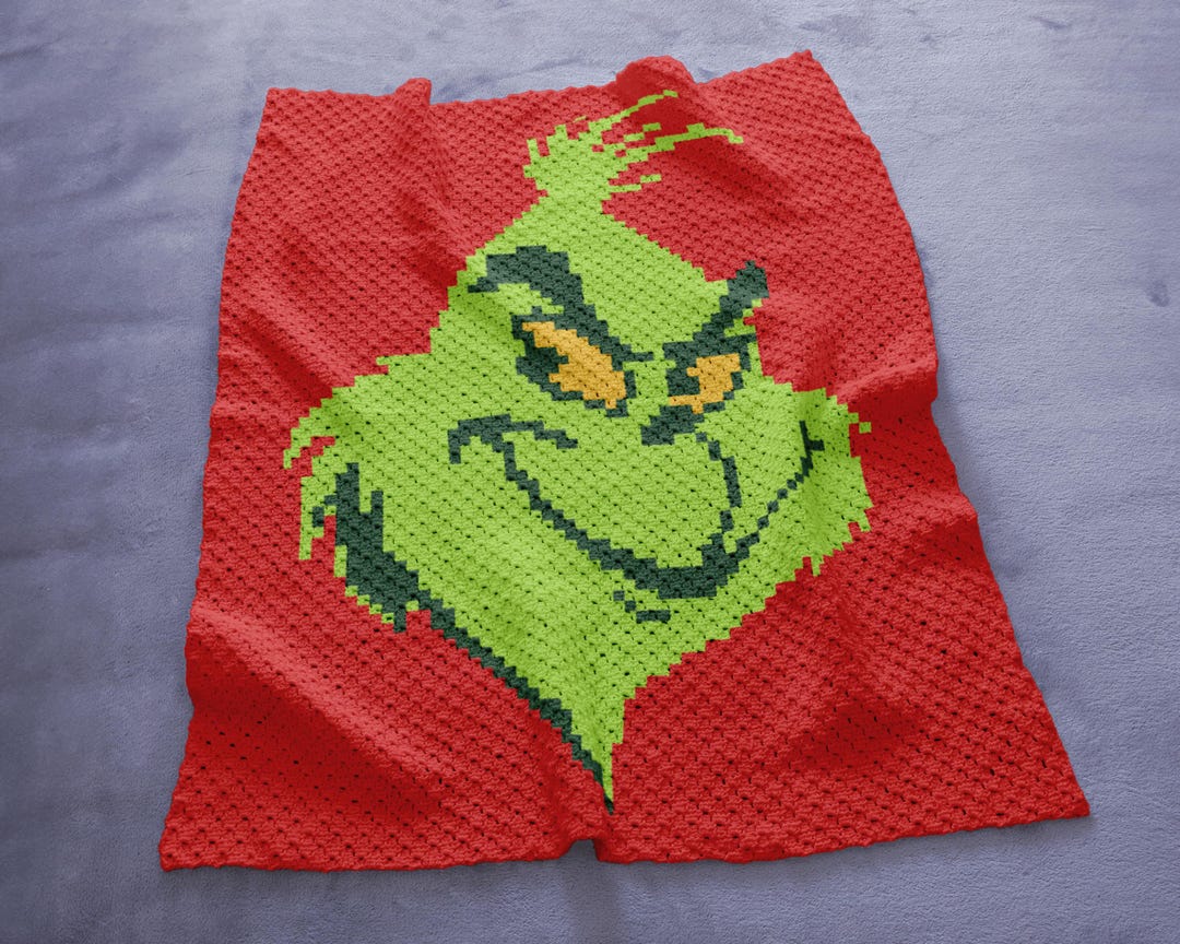 Grinch Gesicht Decke C2C HÄKELMUSTER | PDF | Weihnachtsafghanistan ...