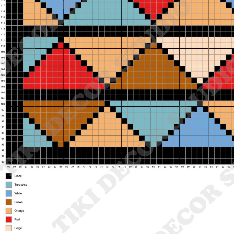 90x90 C2C Block CROCHET PATTERN | Colorwork Mosaic Blanket | Stained ...