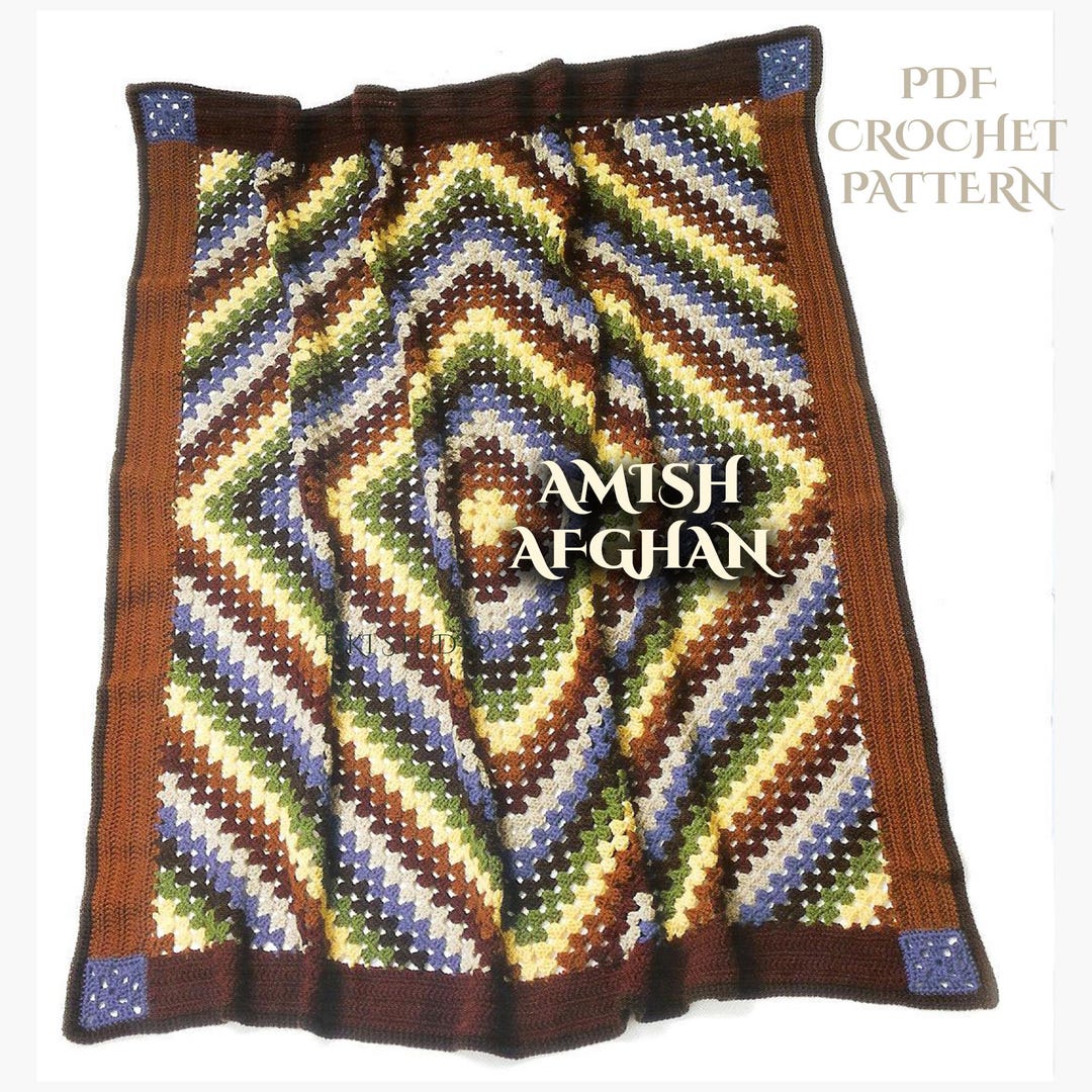 Home Decor Vintage Crochet Pattern Aran Amish Afghan | Quilt Pattern 55 ...
