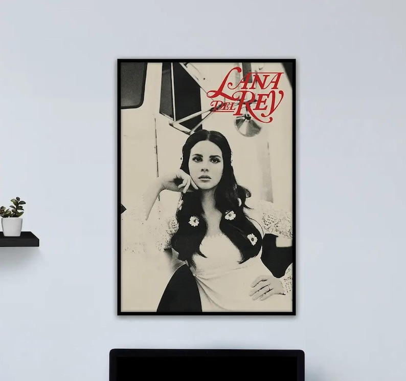 Lana Del Rey Summer Bummer B&W Poster, Vintage Aesthetic Music Poster ...