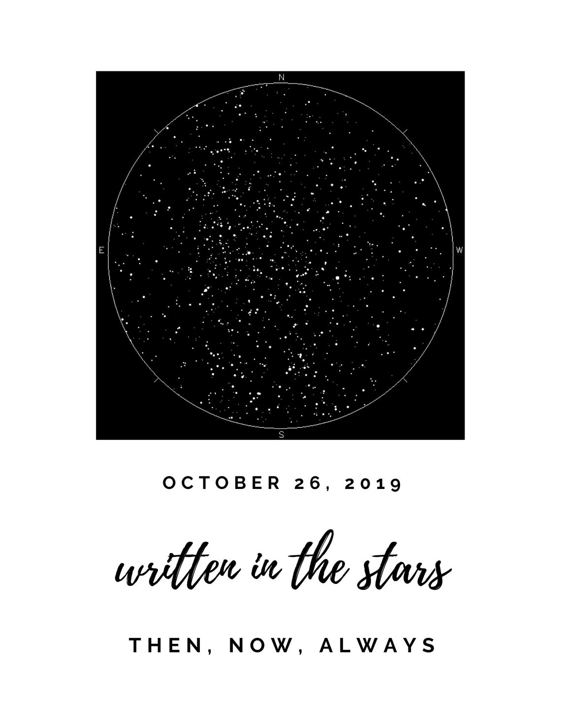 Printable NIGHT SKY MAP Custom Astronomy Gift Valentine's - Etsy