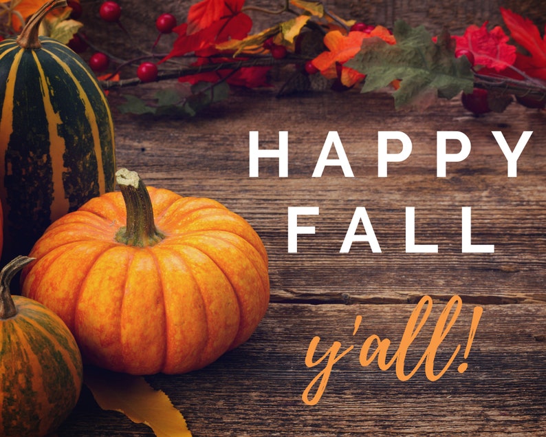 HAPPY FALL Y'ALL! Fall Autumn Art Pumpkin Leaves Gourds Artwork Harvest ...