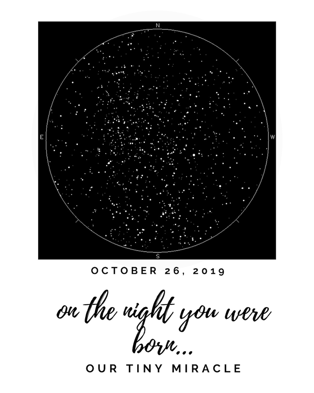 Printable NIGHT SKY MAP Custom Astronomy Gift Valentine's Day Baby ...