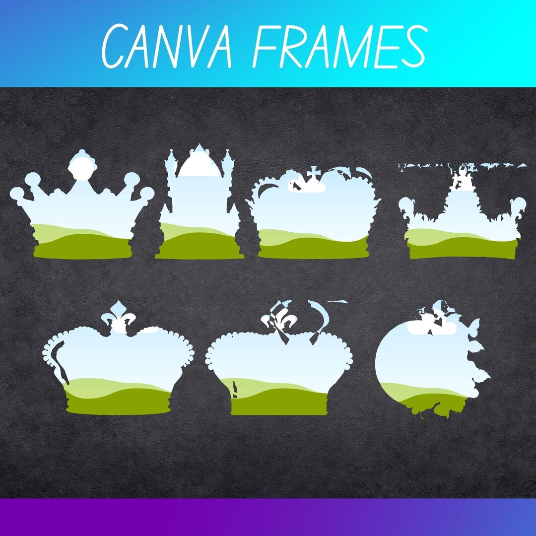 Crown Canva Frames: Royal Wedding Invitation Templates (digital ...