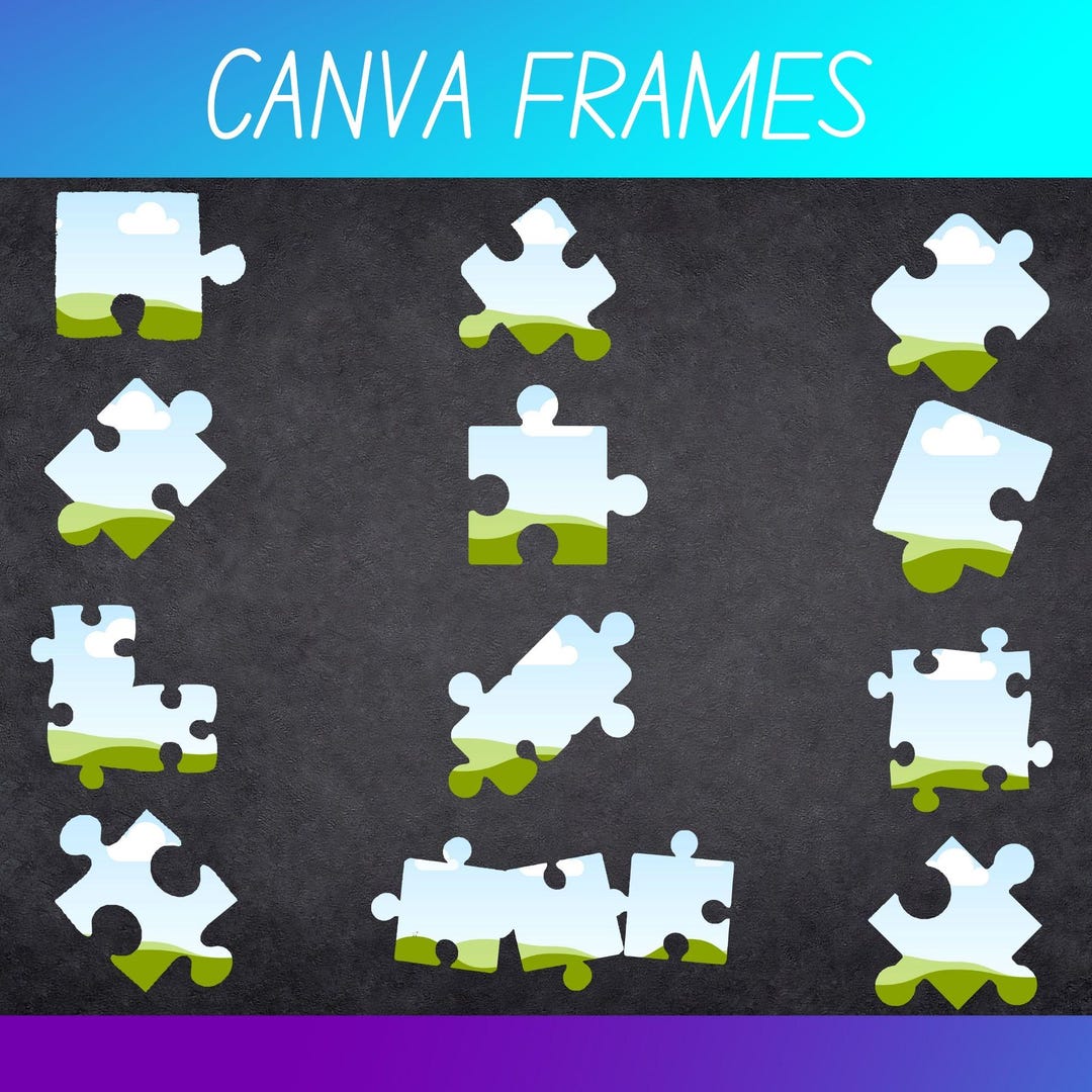 Puzzle Themed Canva Frames, Creative and Playful Jigsaw Borders ...