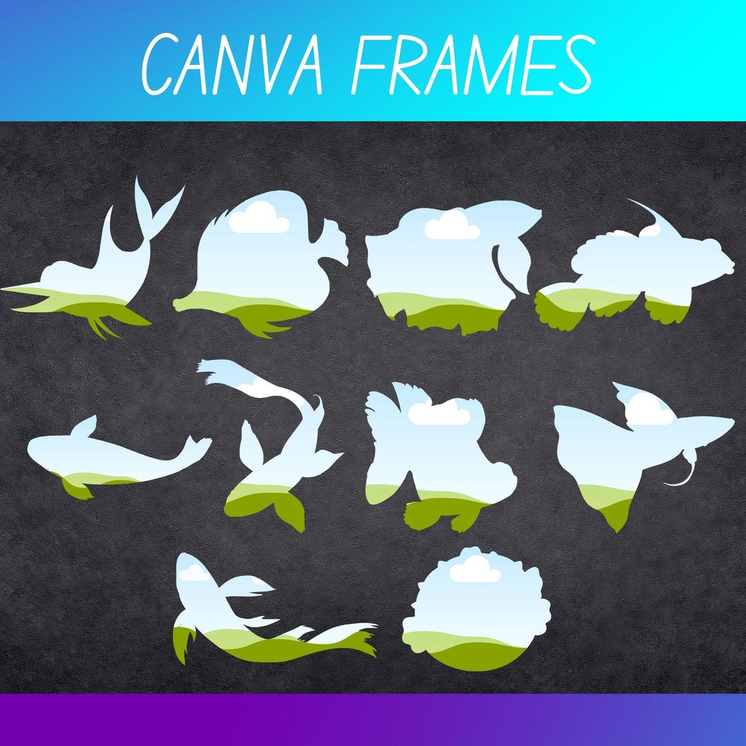 Fish Themed Canva Frames, Ocean, Aquarium PNG Borders, Underwater ...