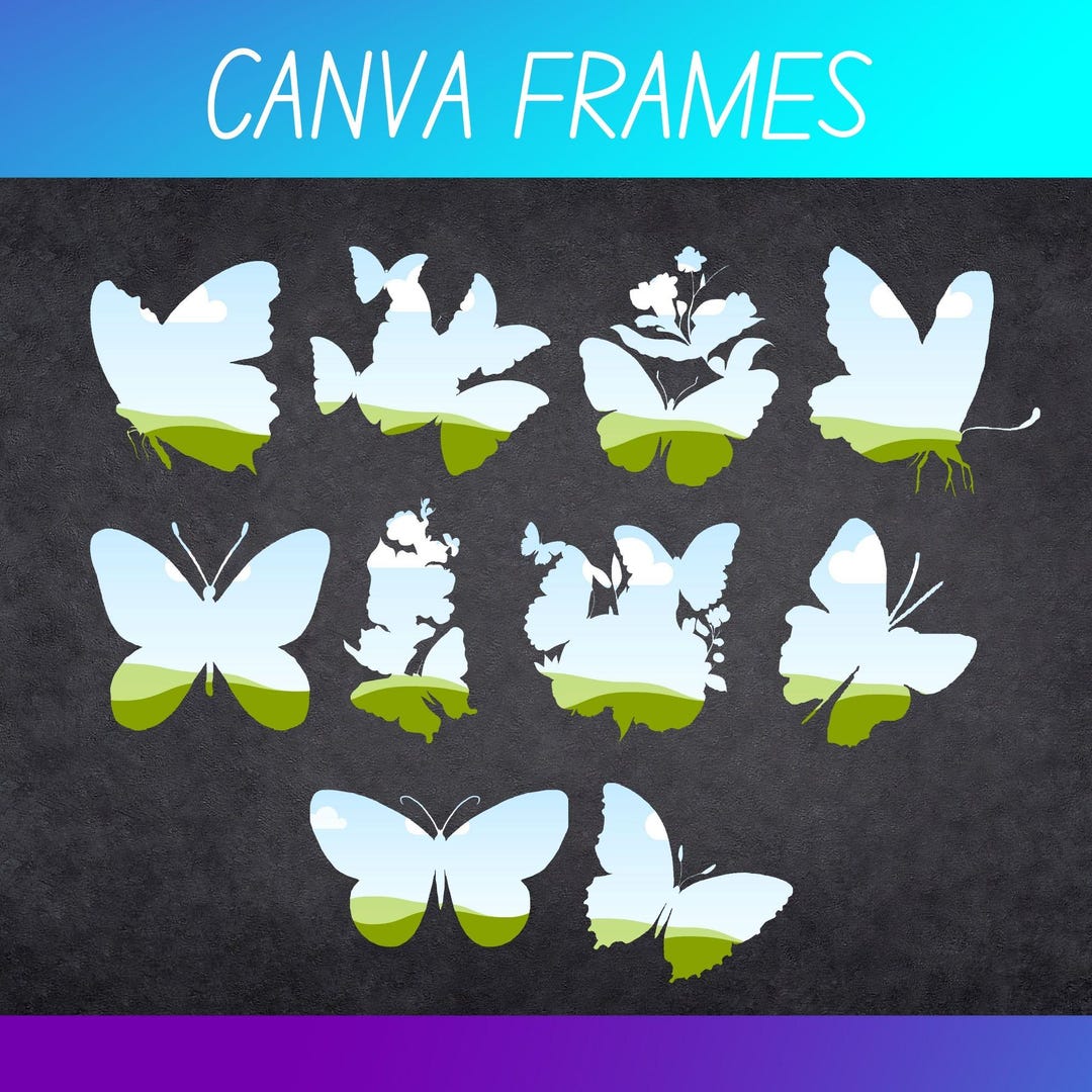Butterfly Photo Frames , Canva Frame Kit With Butterfly Theme ...