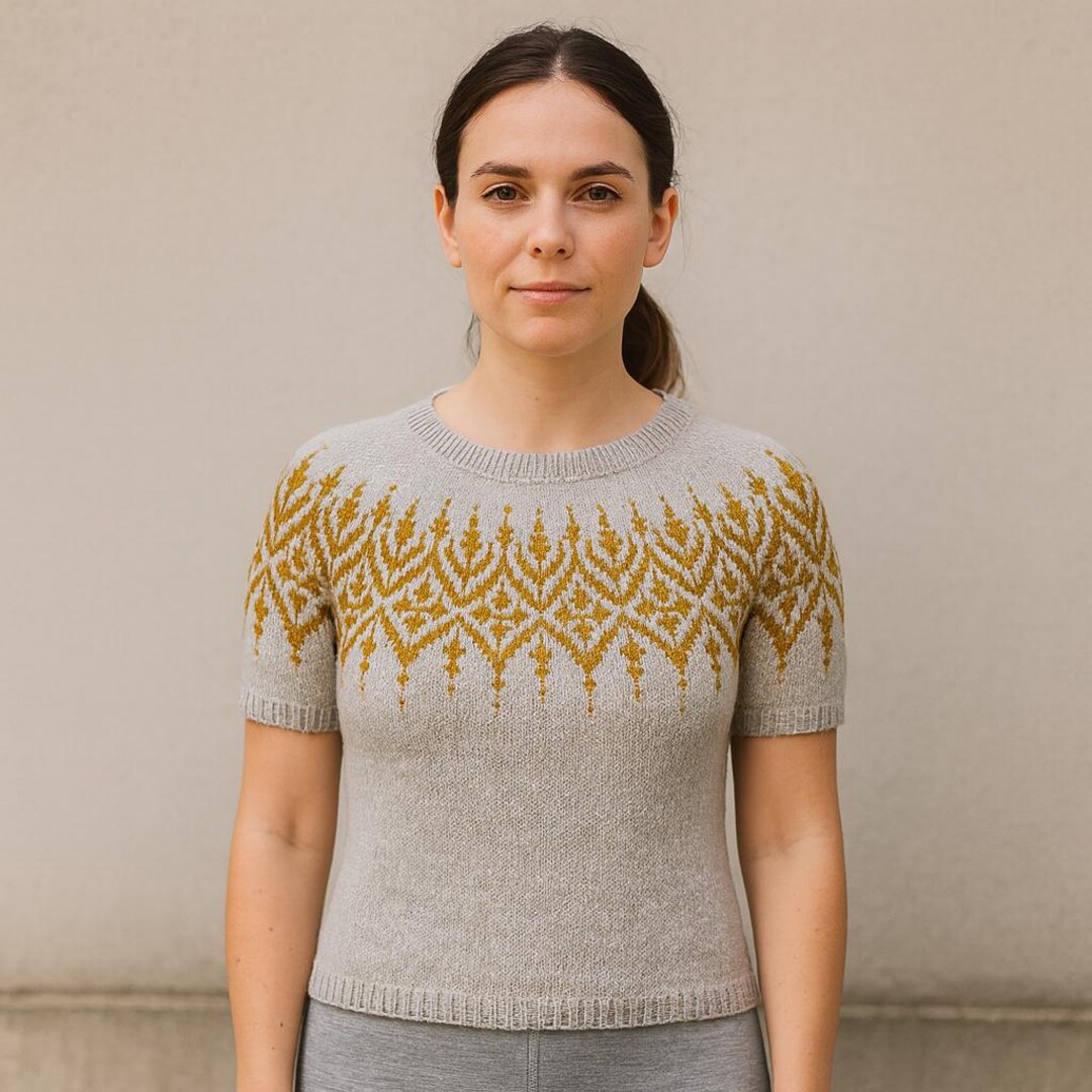 Knitting Sweater Pattern PDF Seamless Top Down Yoke Colorwork Design ...