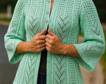 Knitting Lace Jacket Pattern PDF Digital Download Cardigan Chart ...