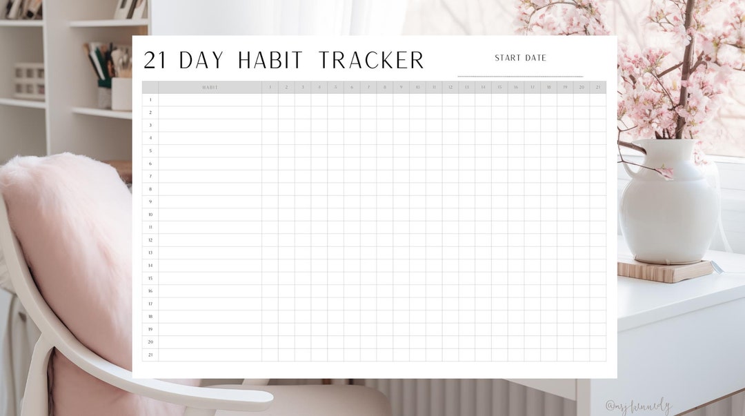 21 Day Habit Tracker with Guide - Etsy