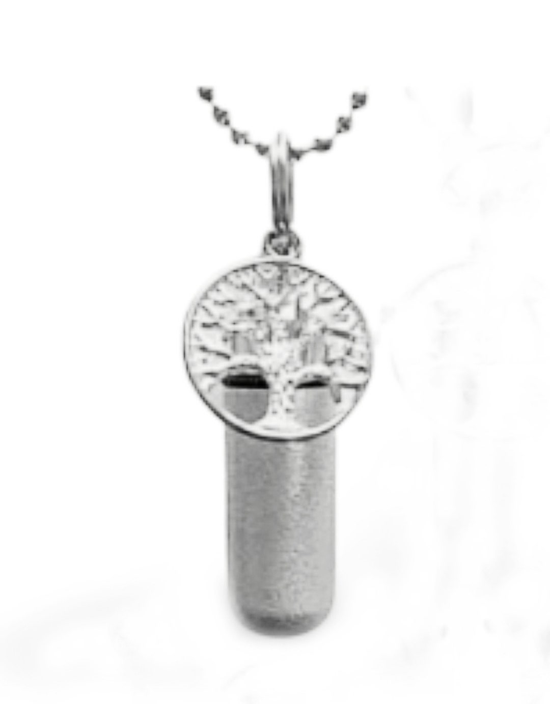 Brushed Silver Tree of Life - Two-tone Cremation Urn Necklace ...