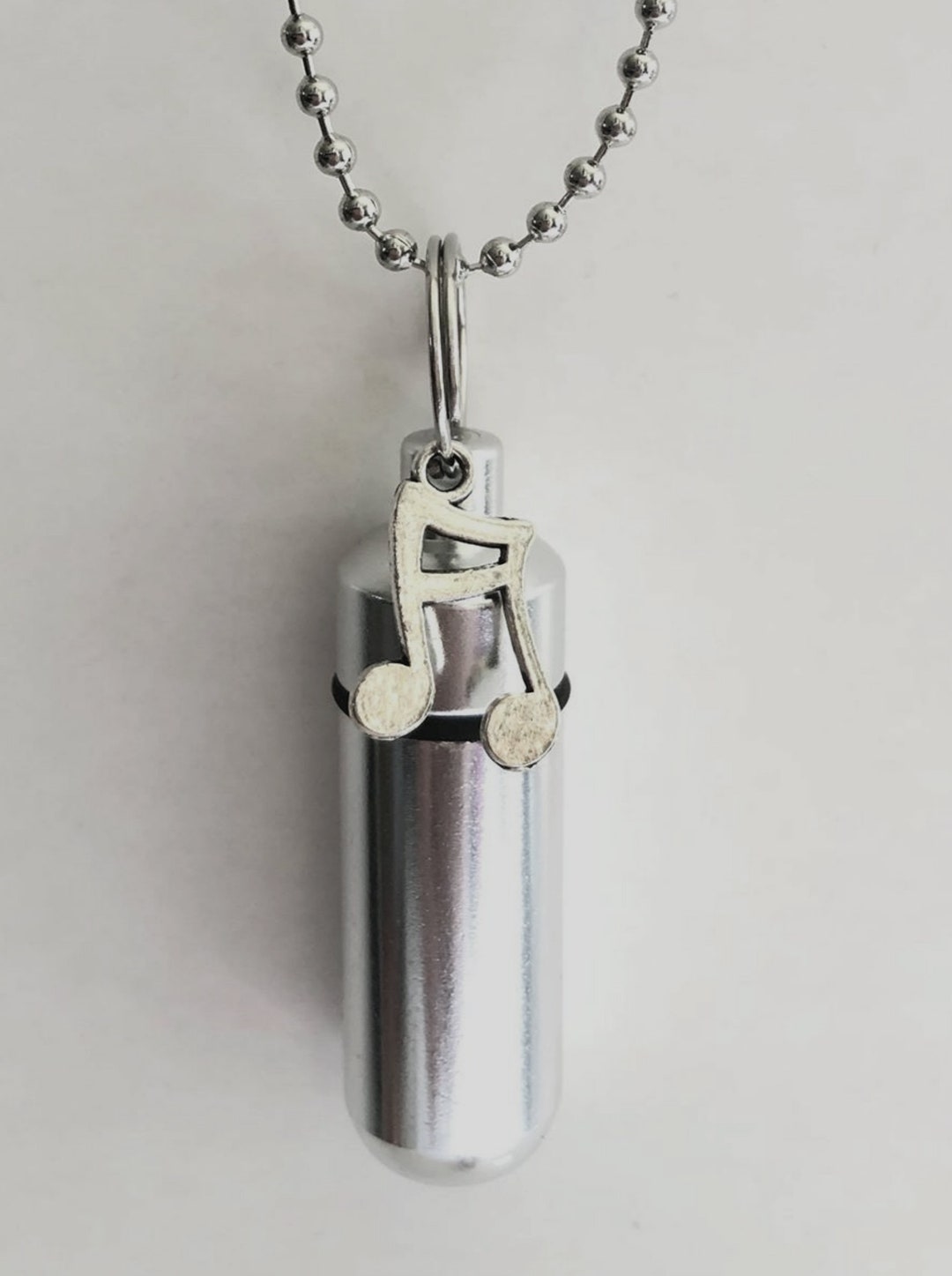 Silver Musical Notes CREMATION URN NECKLACE - Memorial Keepsake, Ashes ...
