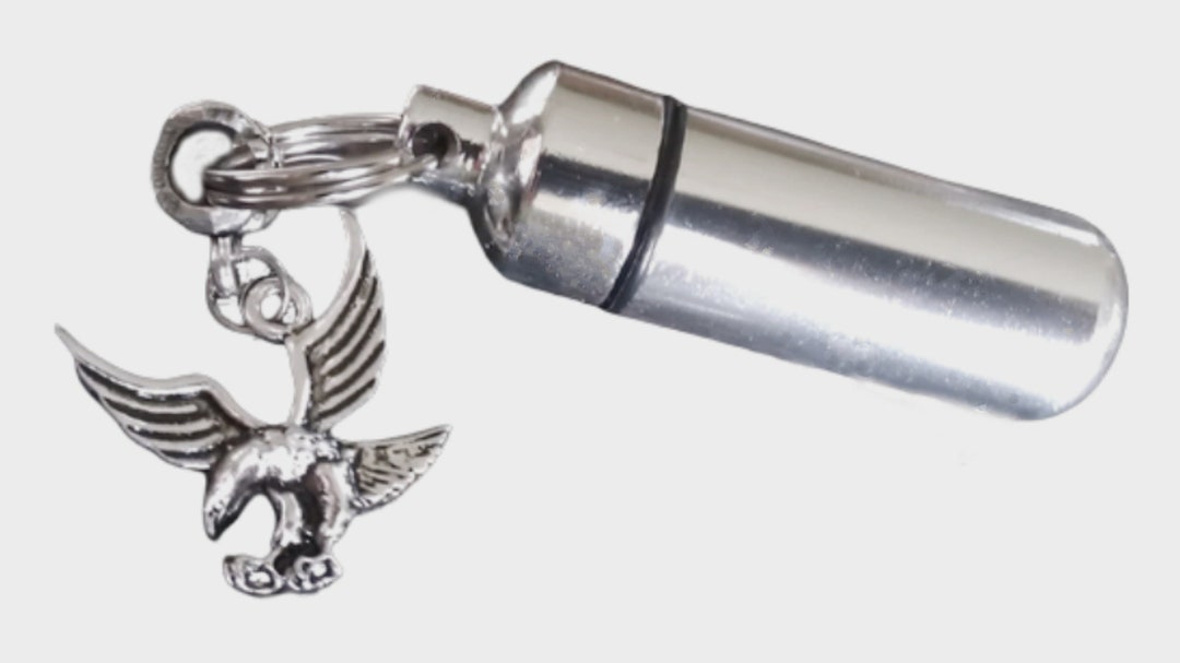 Silver Cremation Urn With American Eagle Keychain Keepsake - Etsy