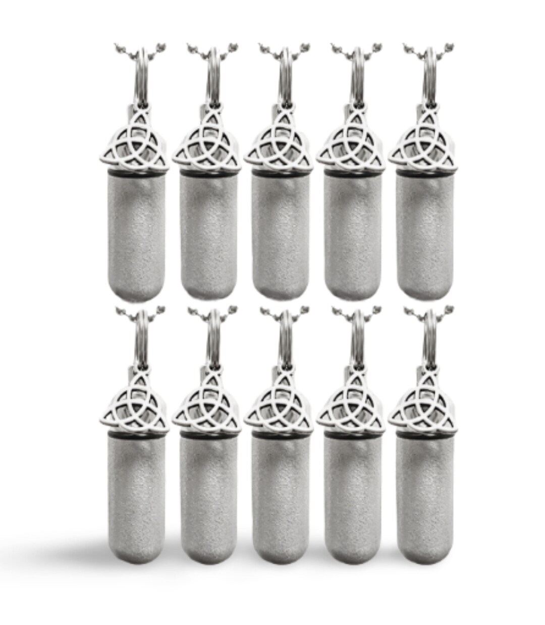 Set of 10 Brushed Silver CREMATION URN Necklaces With INFINITY Charm ...