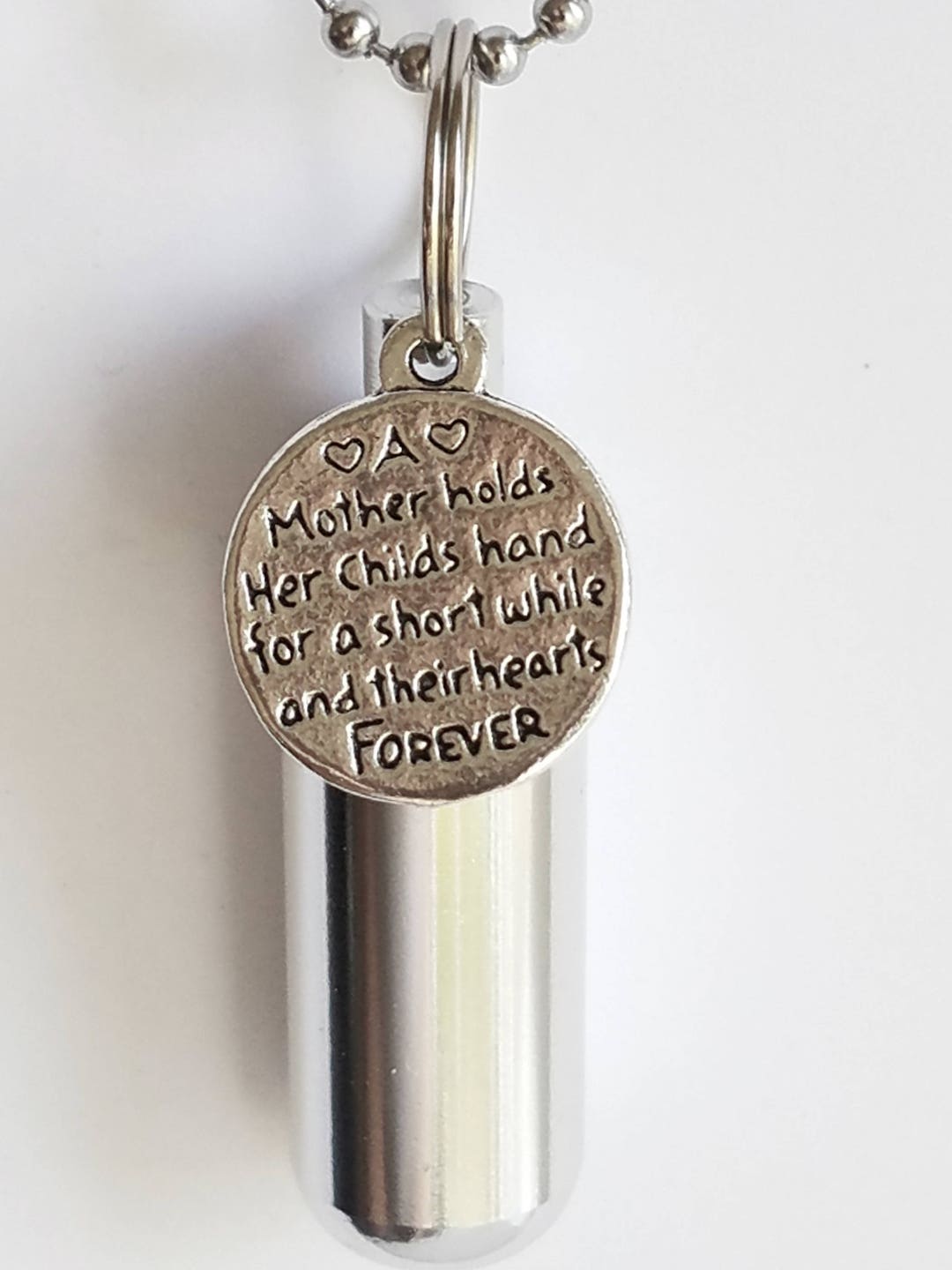 Personal CREMATION URN NECKLACE With Engraved 2-sided Mother/child ...