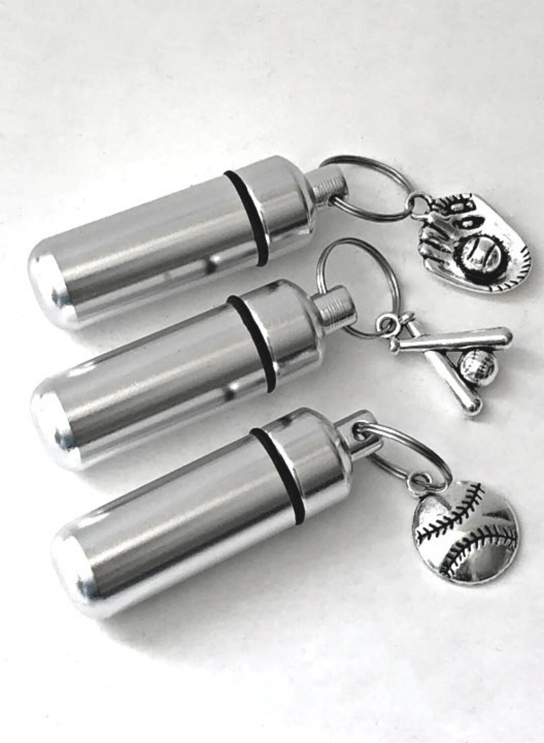 Set of Three Assorted BASEBALL CREMATION URN Necklaces - Memorial ...