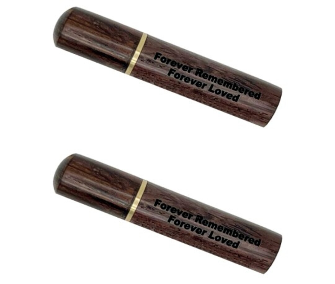 Set of Two "forever Remembered Forever Loved" Natural Walnut Cremation ...