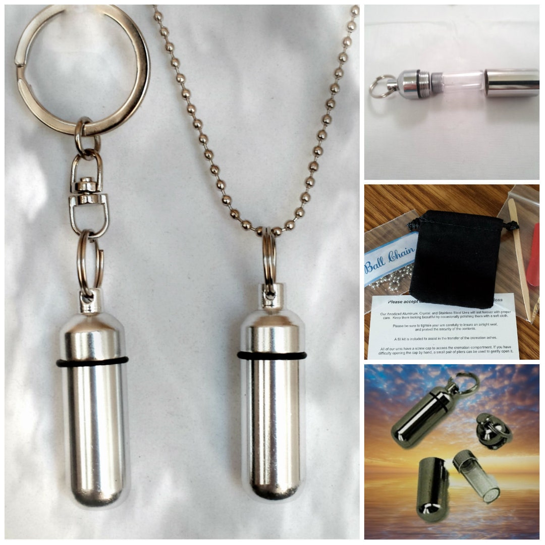 CLASSIC 2pc. Special Set - Cremation Urn Necklace & Keychain Urn and ...