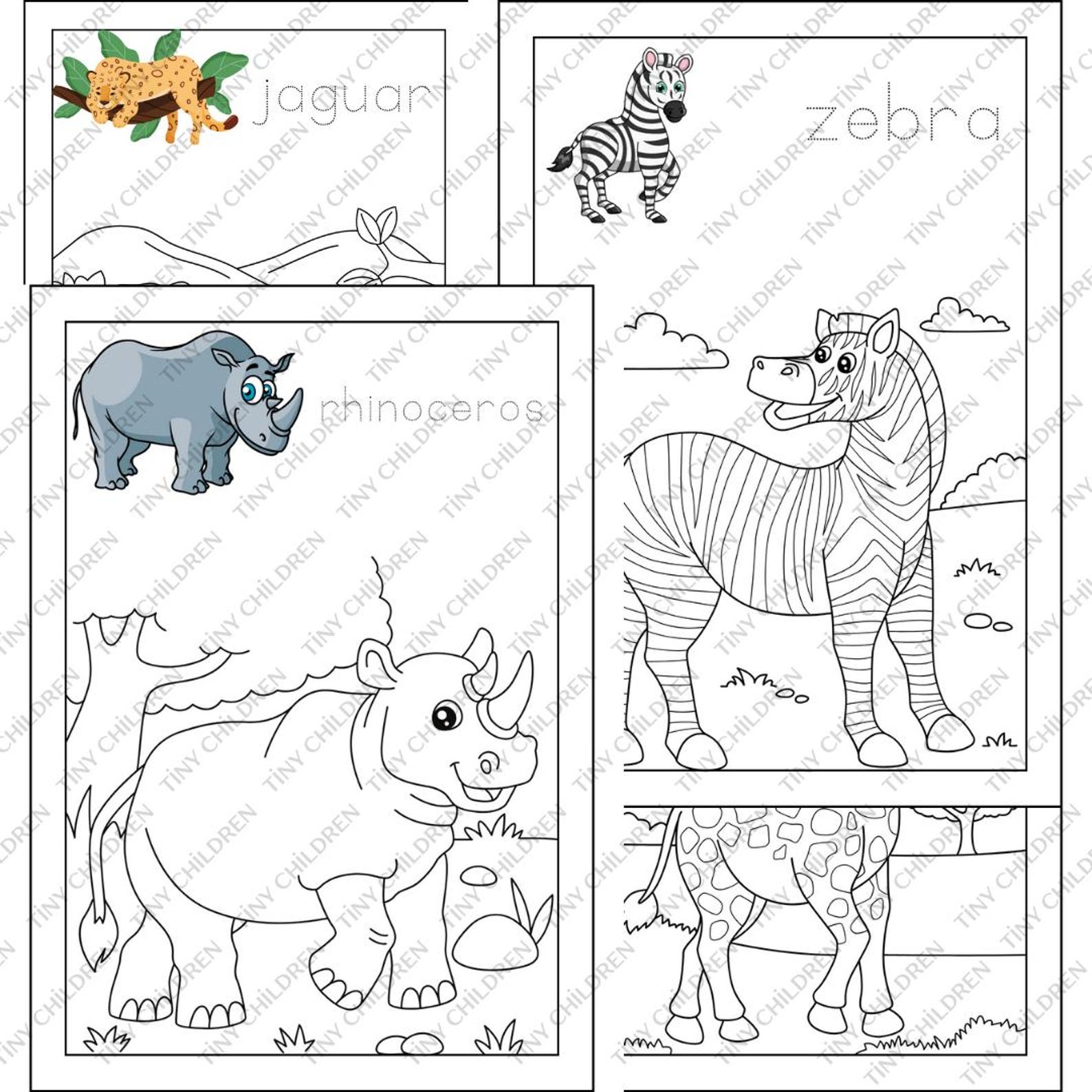 African Animals Coloring Book | Printable Safari Animal Coloring Pages ...