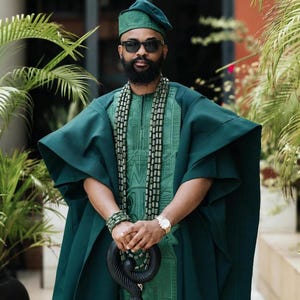 Fola Aso-oke Dashiki Attire With Fila, Men Luxurious Gala Wear, Men ...