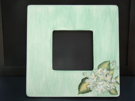 Hydrangea Frame Hand Painted Frame Victorian Green With | Etsy