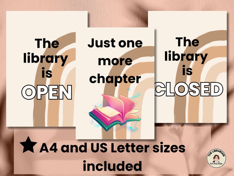 Back to School Library Printable Pack | Mocha Themed | 12 Signs + Shelf ...
