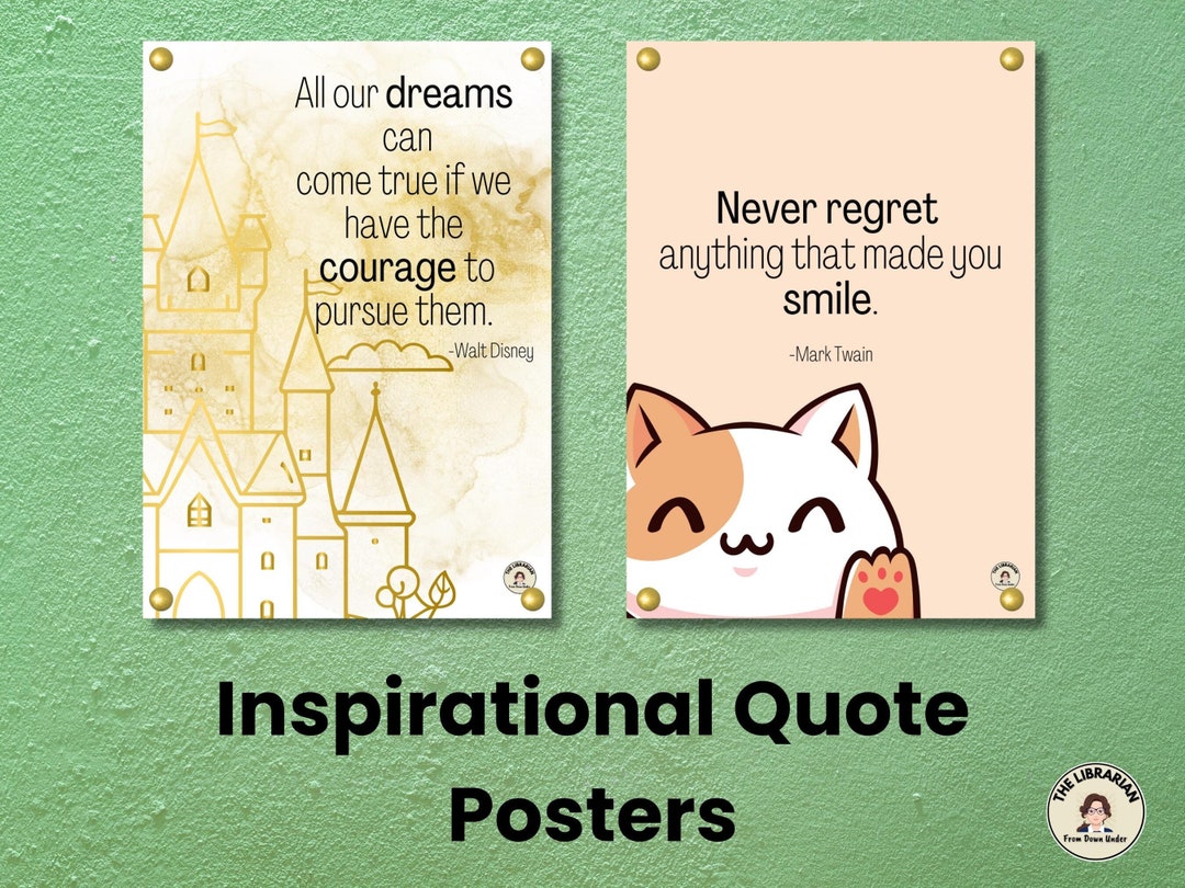 Inspirational Quote Posters Set of 12 Child Adult Book Quotes School ...
