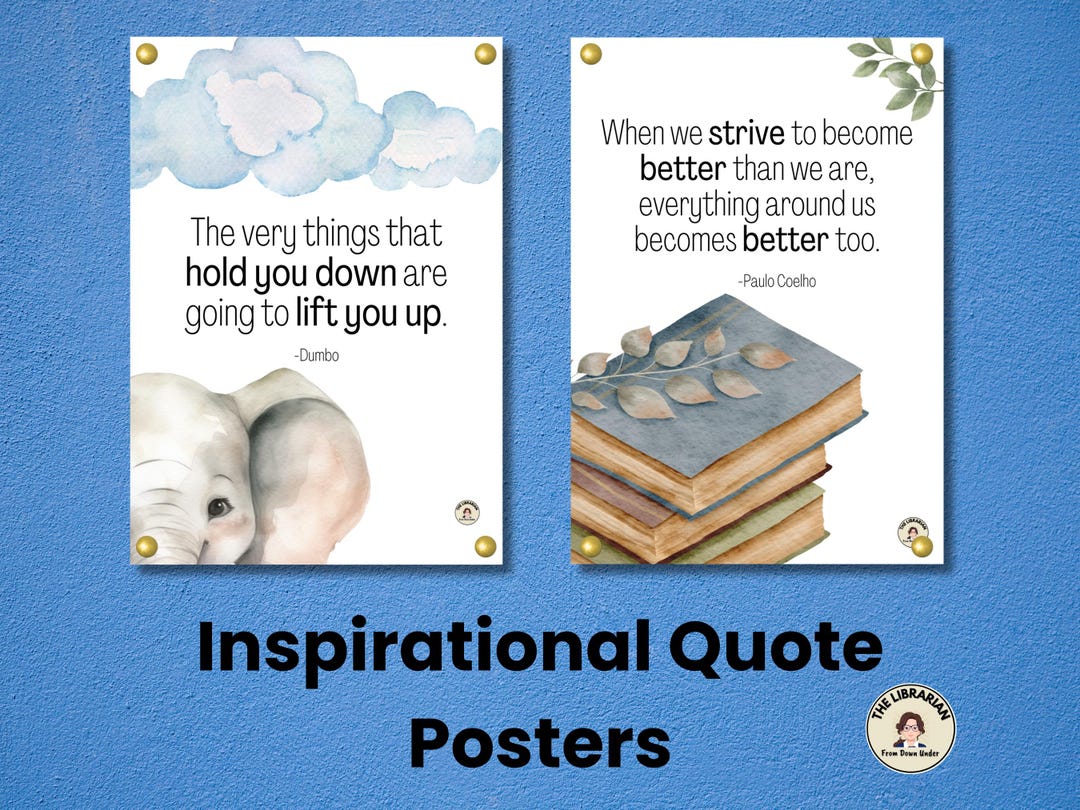 Inspirational Quote Posters Set 2 Library Posters Home Posters Kids ...