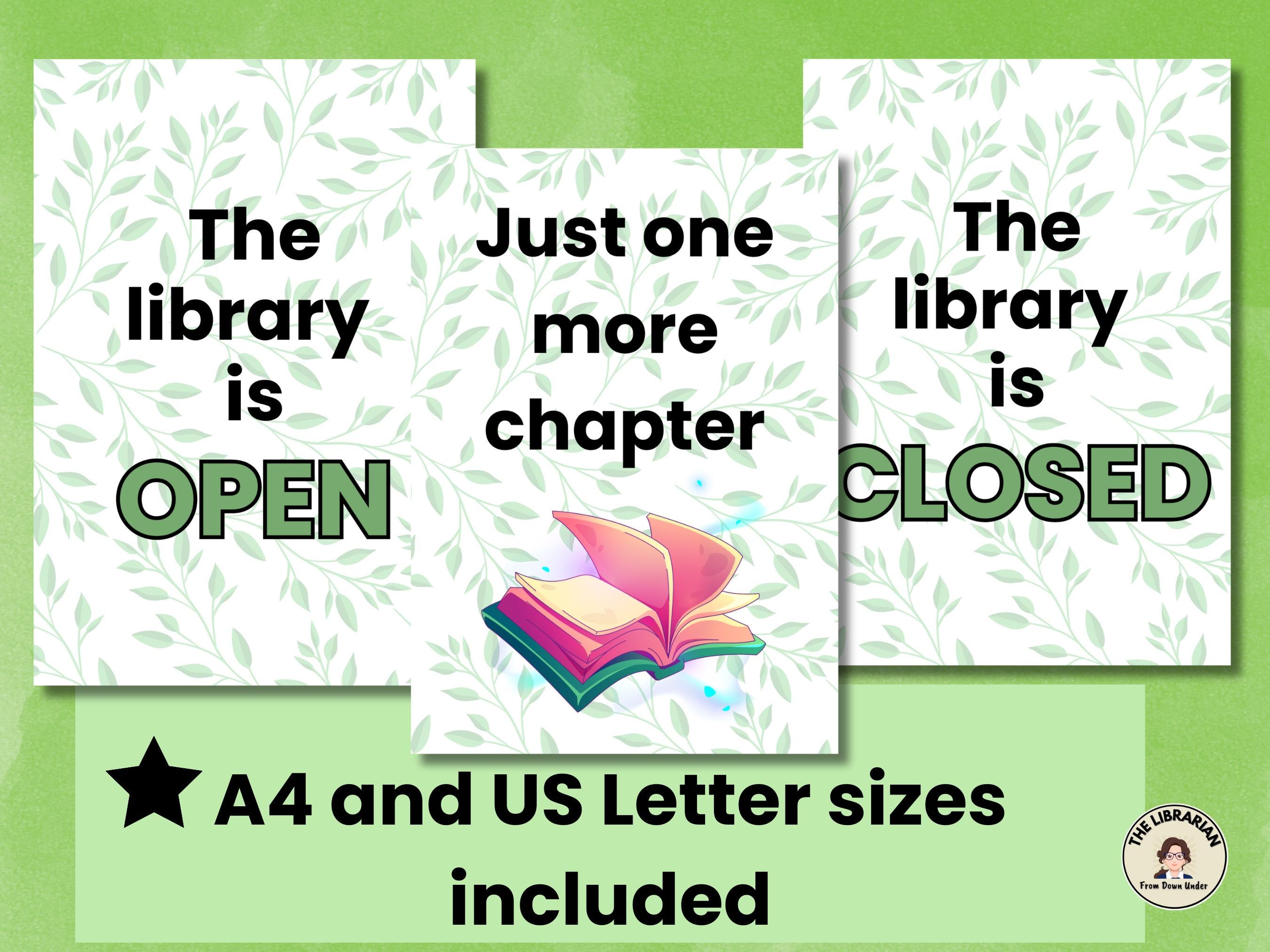 Back to School Library Printable Pack | Leafy Green Themed | 12 Signs ...