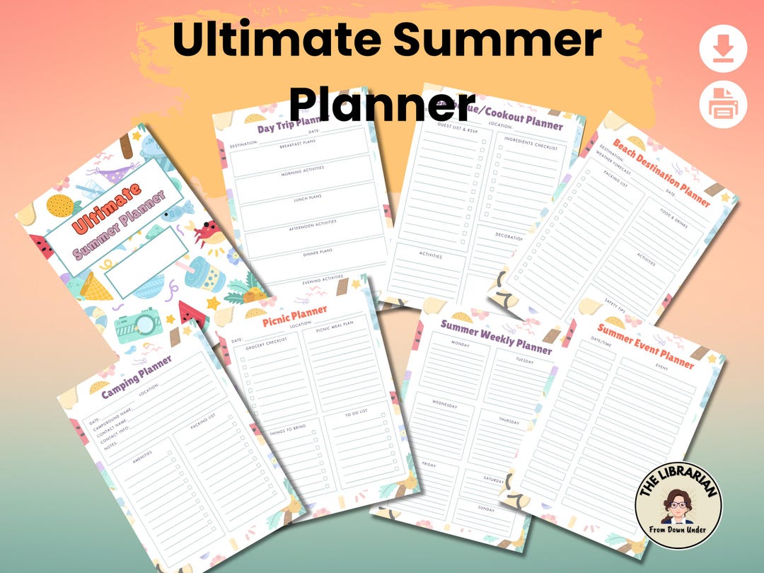 Summer Holidays Vacation Break Road Trip Planner Printable - Etsy