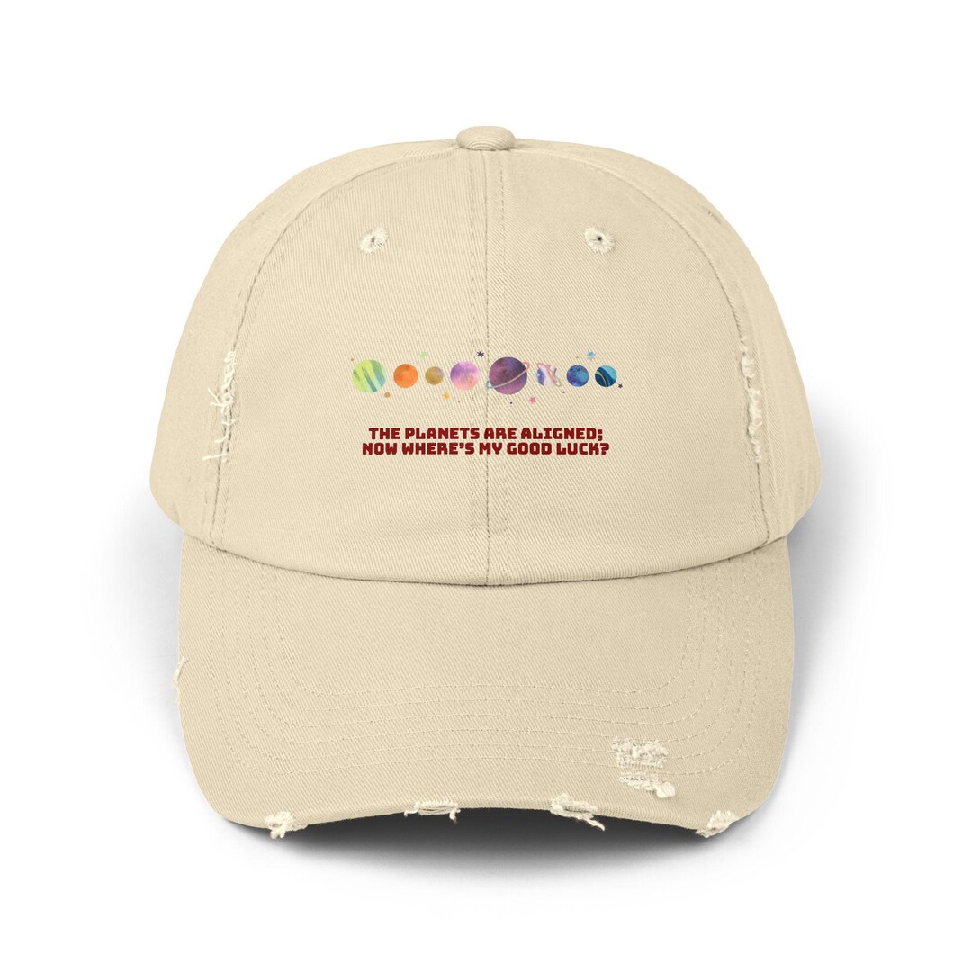 Whimsical Solar System Cap Distressed Unisex Hat, Gift for Space Lovers ...