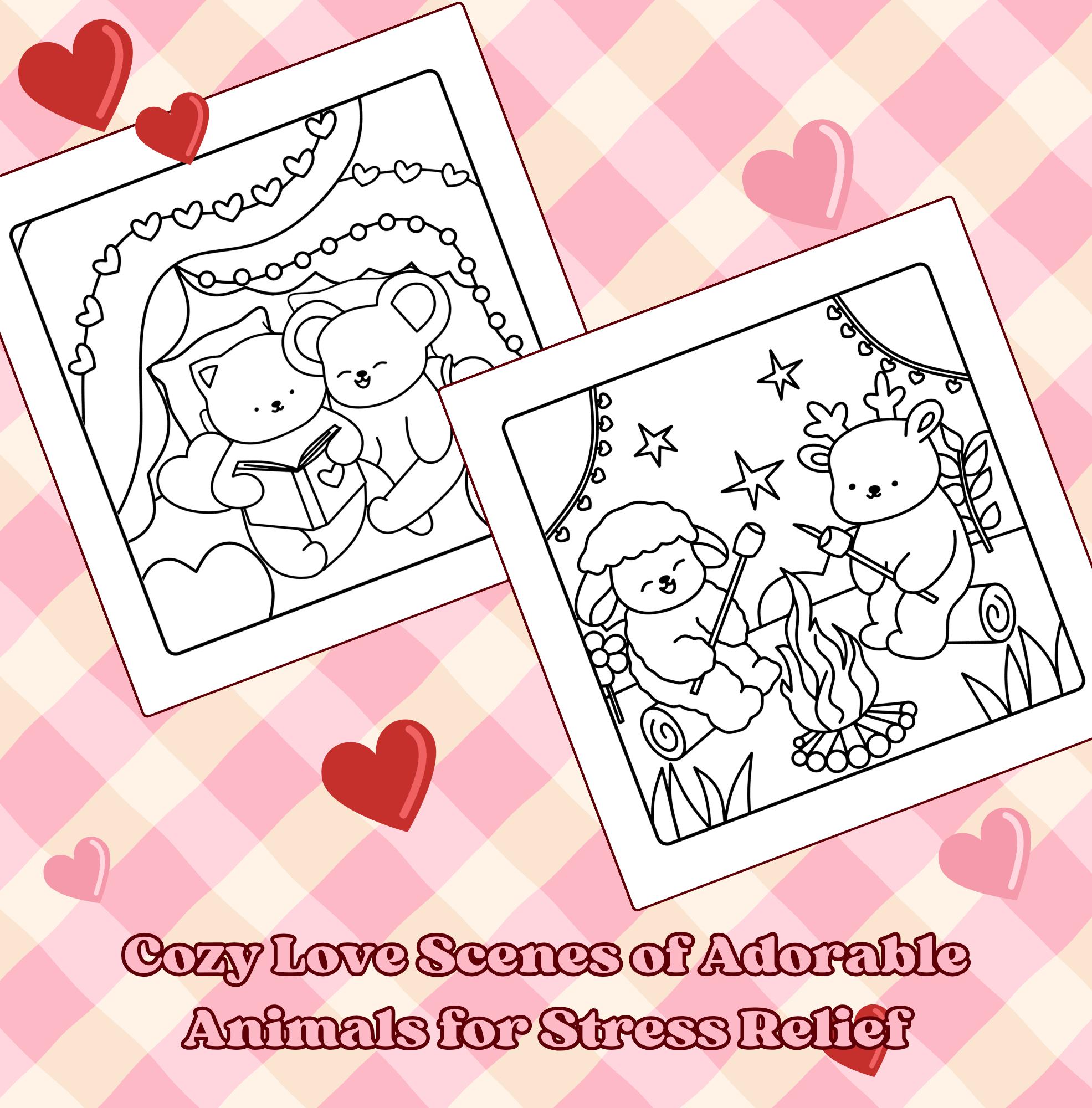 Cozy Love: Coloring Pages of Cute and Adorable Animals in Hygge Love ...