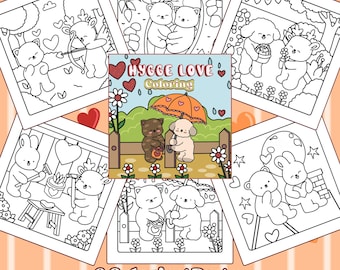 Cozy Love: Coloring Pages of Cute and Adorable Animals in Hygge Love ...