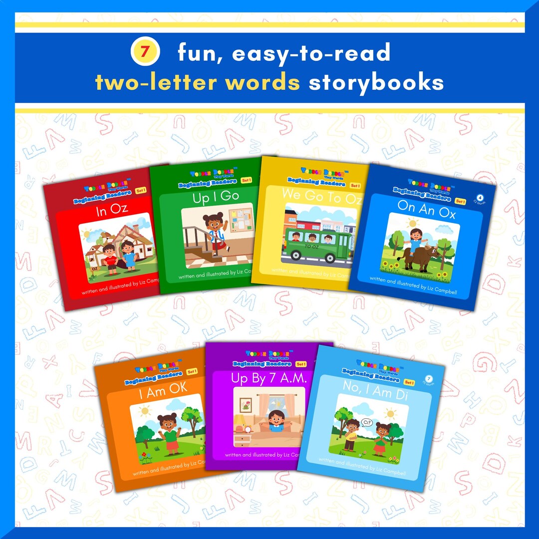 Two-letter Words Storybooks Set: Beginning Readers, Preschool ...
