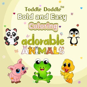 Adorable Animals: Bold and Easy Coloring Book of Cute Land and Water ...