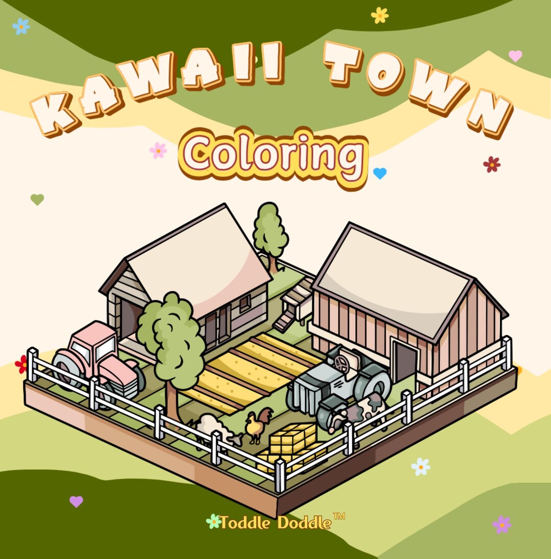 Kawaii Town: Coloring Book of Cute, Little Spaces for Kids and Adults ...