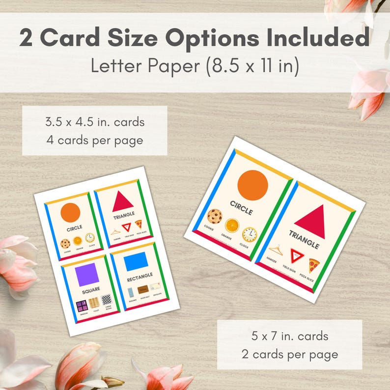 2D Shapes Flashcards: Learning Cards for Preschool and Kindergarten ...