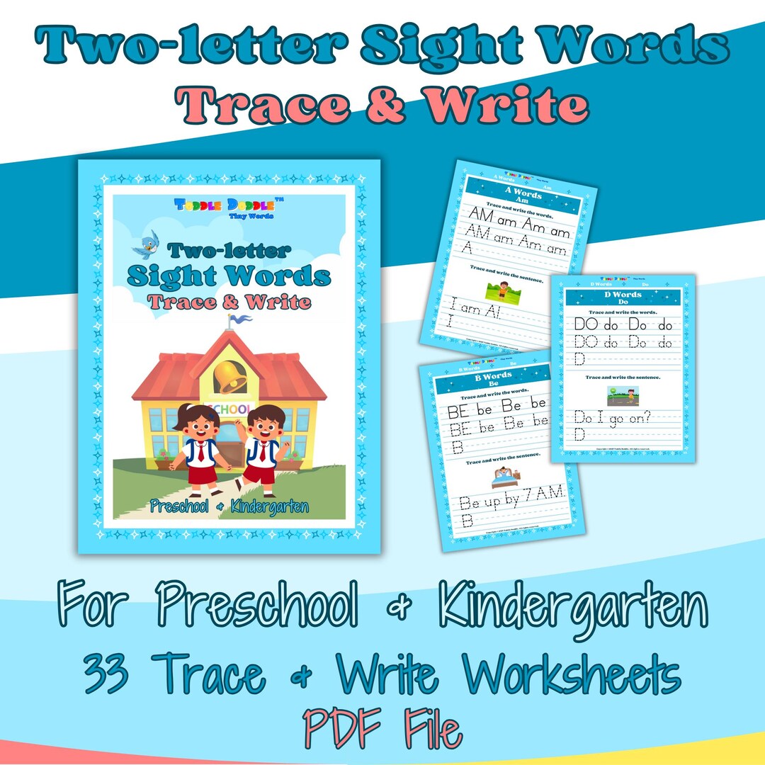 Tracing and Writing Worksheets for Preschool & Kindergarten. Printable ...