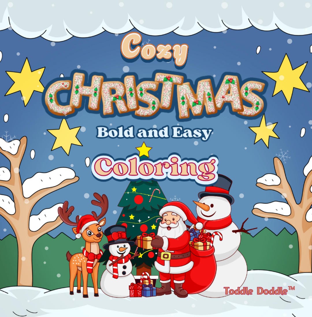 Cozy Christmas: Bold and Easy Coloring Book for Kids and Adults With ...