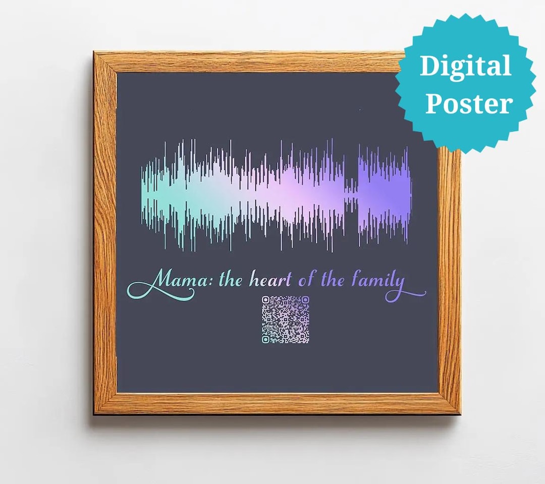 Custom Sound Wave Art With Text & QR Code | Personalized Audio Poster ...
